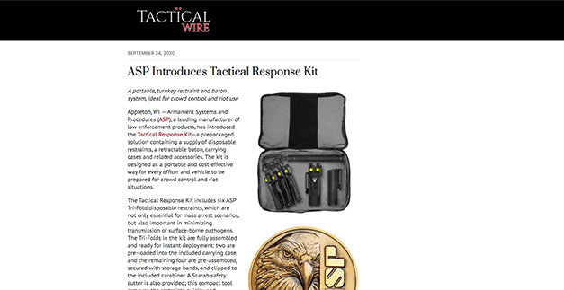 Tactical Wire: ASP Introduces Tactical Response Kit – ASP, Inc.
