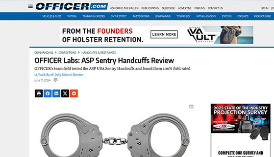 Officer.com: OFFICER Labs: ASP Sentry Handcuffs Review – ASP, Inc.