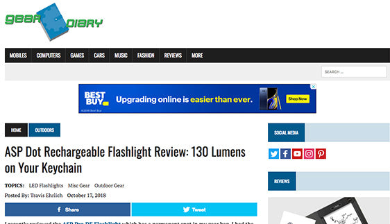 Gear Diary: ASP Dot Rechargeable Flashlight Review: 130 Lumens on Your ...